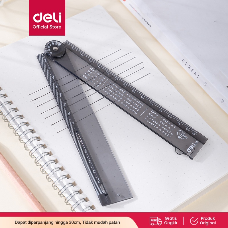 Jual Deli Foldable Ruler / Penggaris Transparan 30cm Dapat Dilipat ...