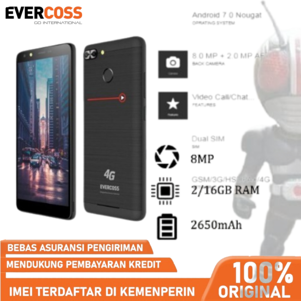 Jual EVERCOSS XTREAM 1 PLUS U6 1/8GB 4G LTE GARANSI RESMI CUCI GUDANG ...