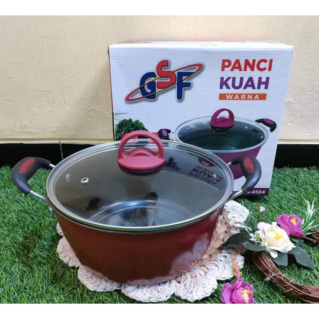 Jual panci kuah gsf 24cm tutup kaca panci kuah enamel gsf G 4024 24cm ...