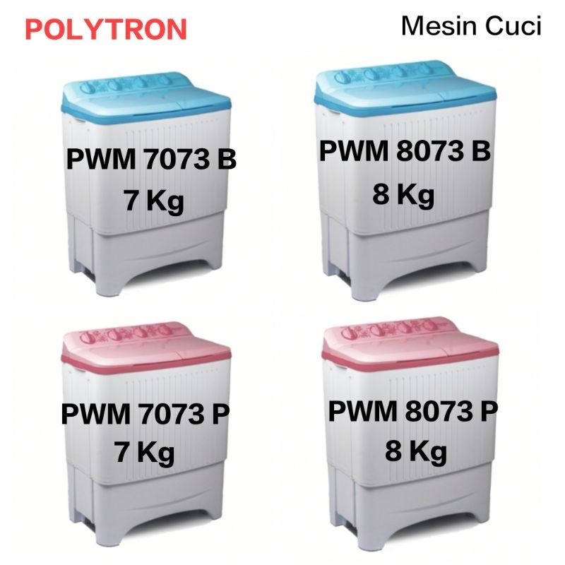 Jual Mesin Cuci Dua Tabung Polytron 7 Kg Dan 8 Kg PWM 7073/PWM 8073 ...