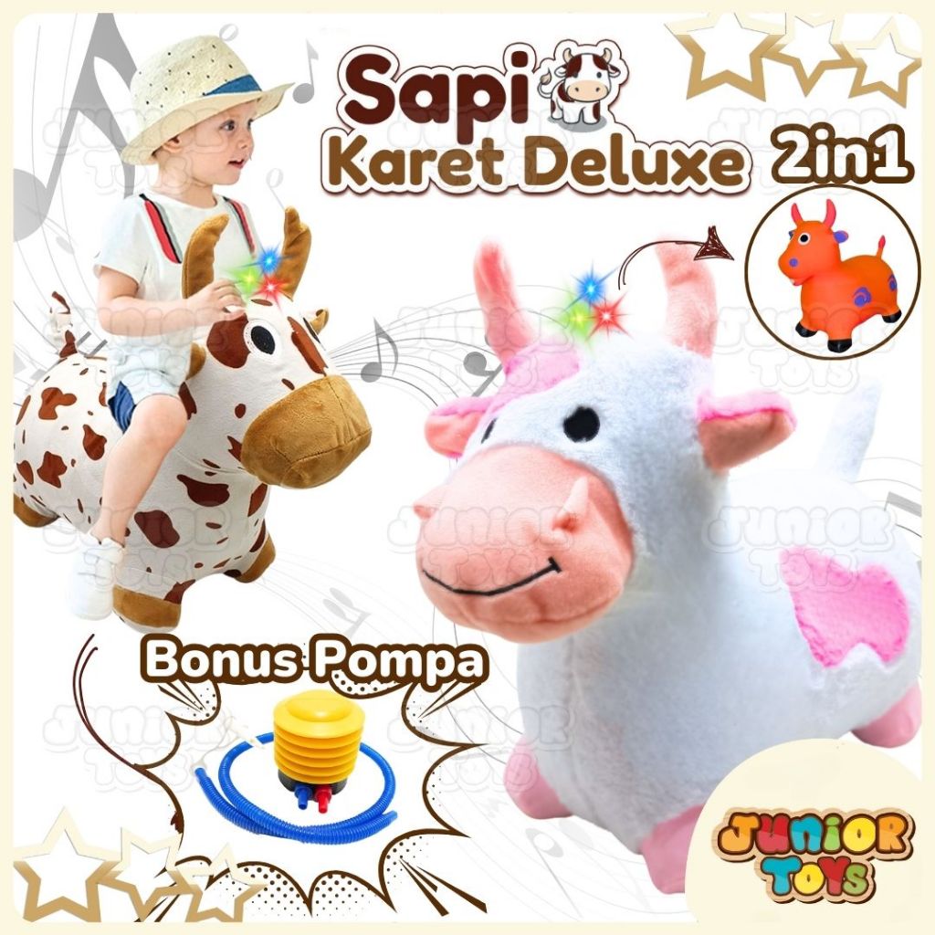 Jual Animal Jumping Mainan Anak Sapi Karet Bulu Deluxe Fungsi 2 In 1 ...