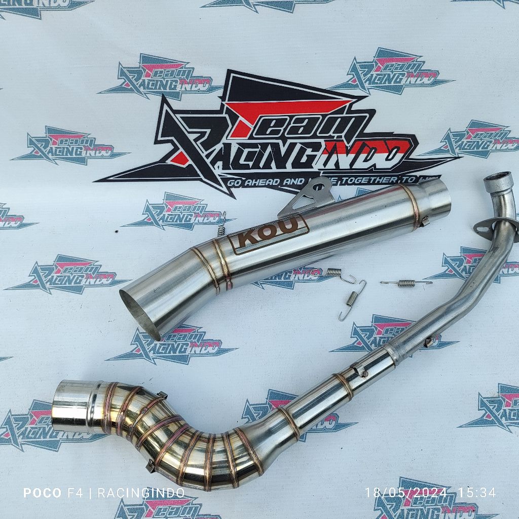 Jual exhaust muffler kou super open for fury 125 xrm rusi nmax kriss ...