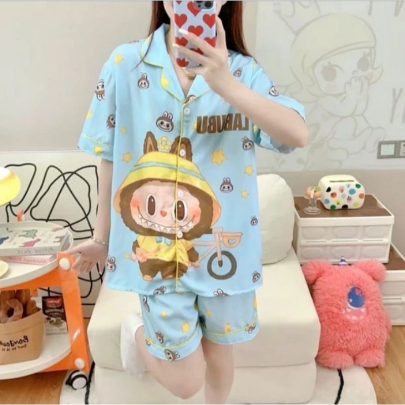 Jual piyama labubu baju tidur labubu set | Shopee Indonesia