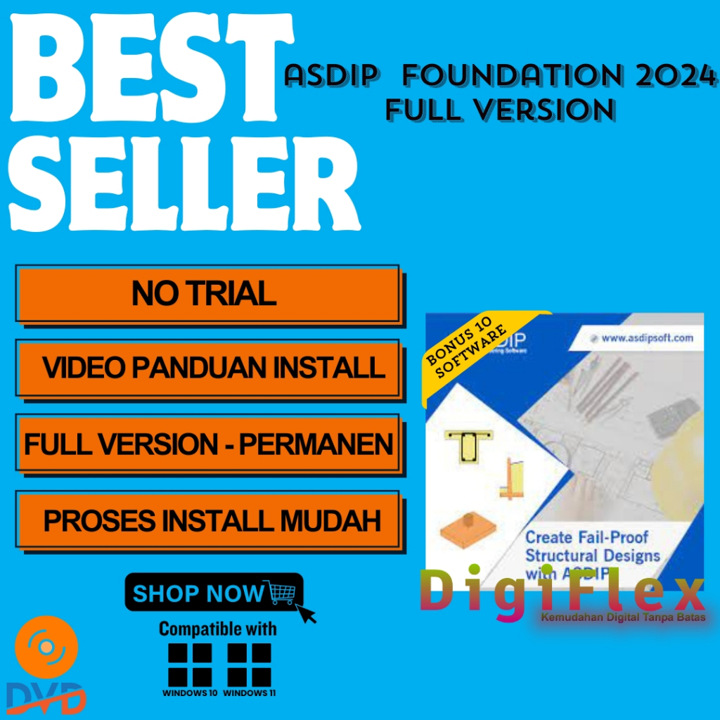 Jual ASDIP Foundation 2024 Full Version Lisensi Lifetime Software ASDIP Structural Foundation ...