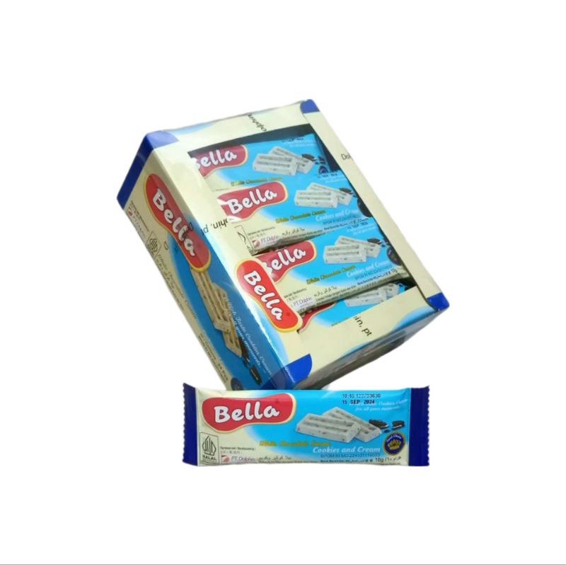 Jual Bella White Chocolate Bar Cookies and Cream (1 box/24 pcs ...