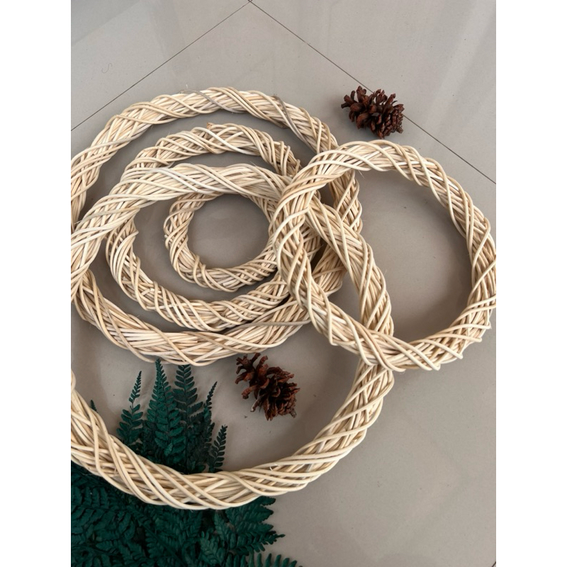 Jual Termurah Ring rotan bulat hiasan gantung rustic bahan mahar ...
