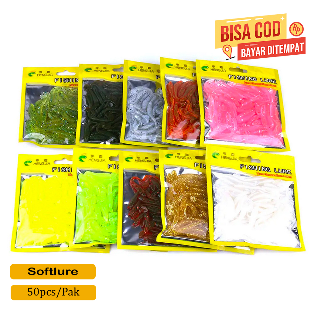 Jual Umpan Pancing Softlure Cacing Worm Lure isi 50pcs | Shopee Indonesia