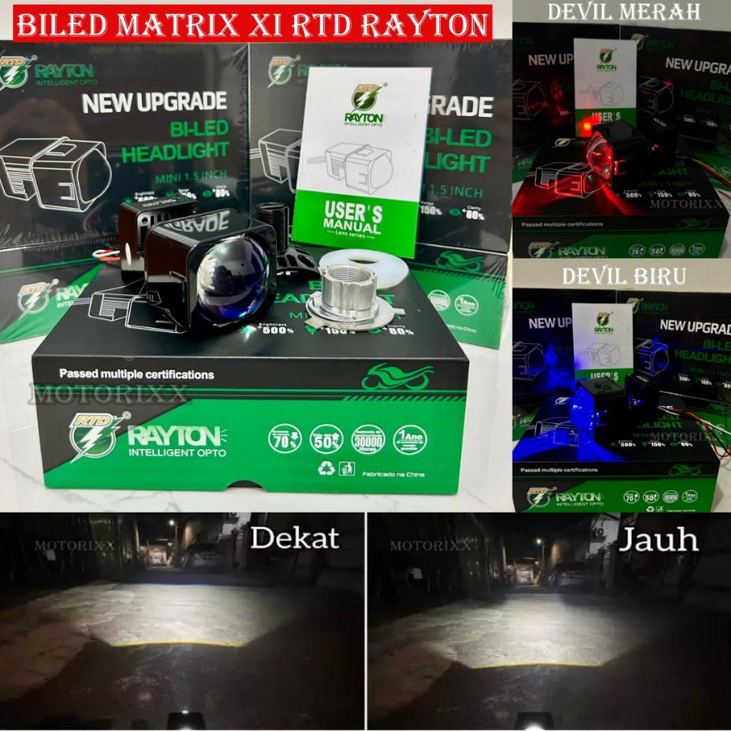 Jual ORIGINAL MATRIX X1 1,5 INCH BLUELENS RTD RAYTON 40 WATT HIGH 50 ...