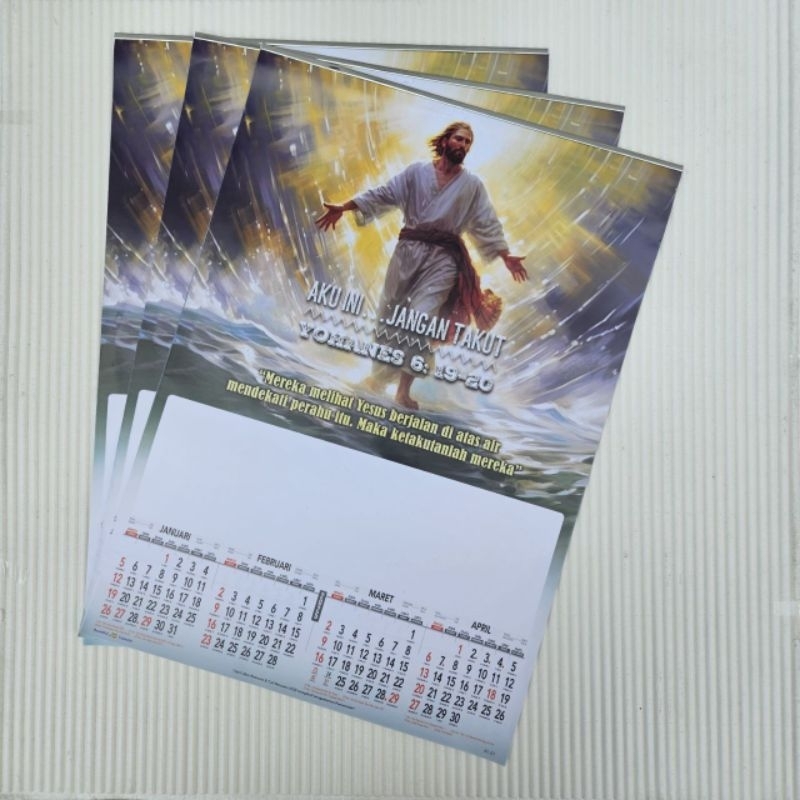 Jual kalender tahun 2025 rohani Ao 221 lembar x 4 bulan ukuran 38 x54 ...