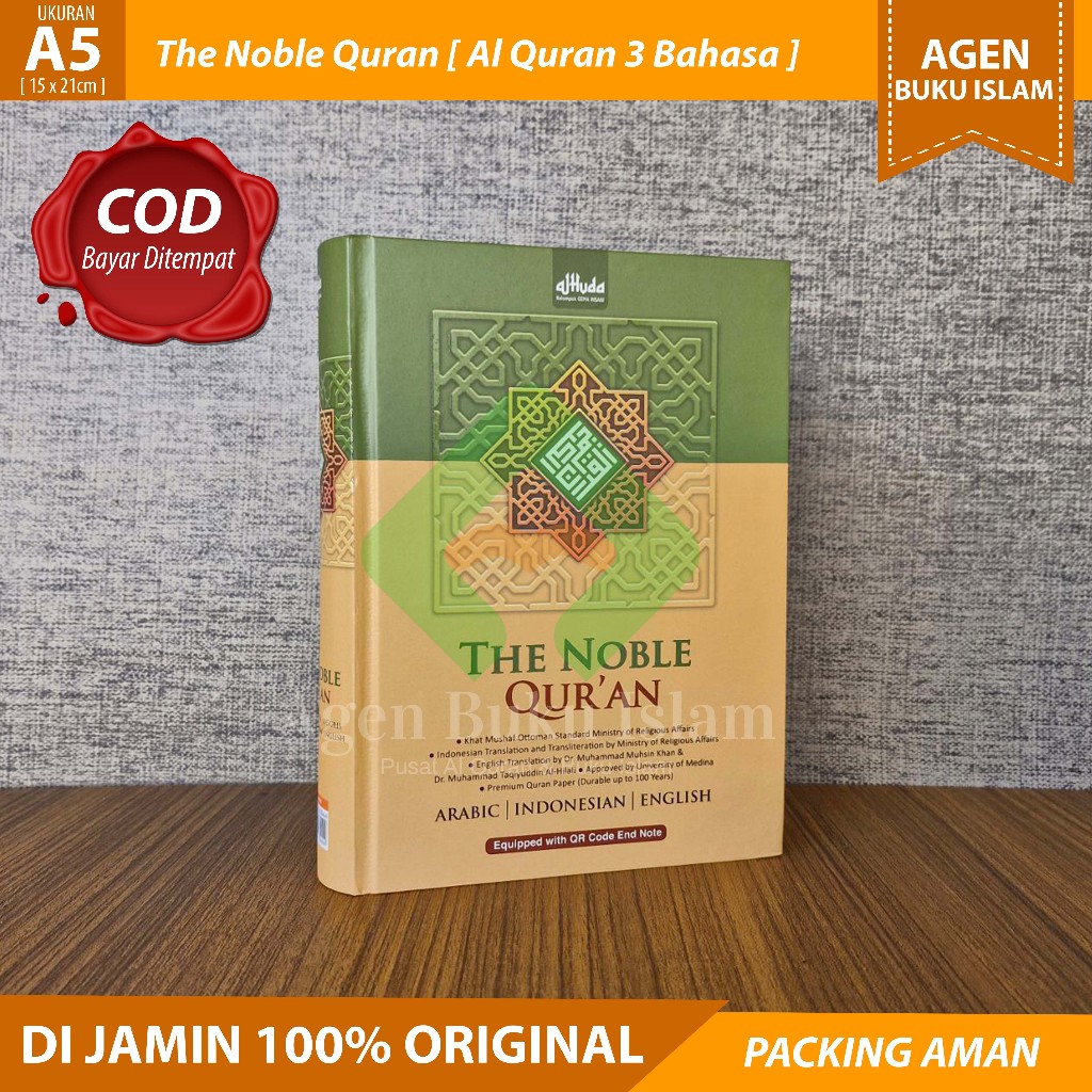 Jual COD The Noble Quran Arabic Indonesia English A5 [ 15 x 21cm ] Al ...
