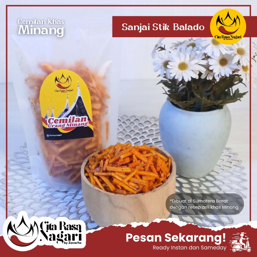 Jual Sanjai Stik Balado 200 gr Cemilan Khas Minang Oleh-Oleh khas ...