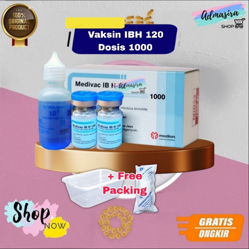 Jual Vaksin IB H 120 Dosis 500 1000 ekor MEDION Mencegah Virus Gangguan ...