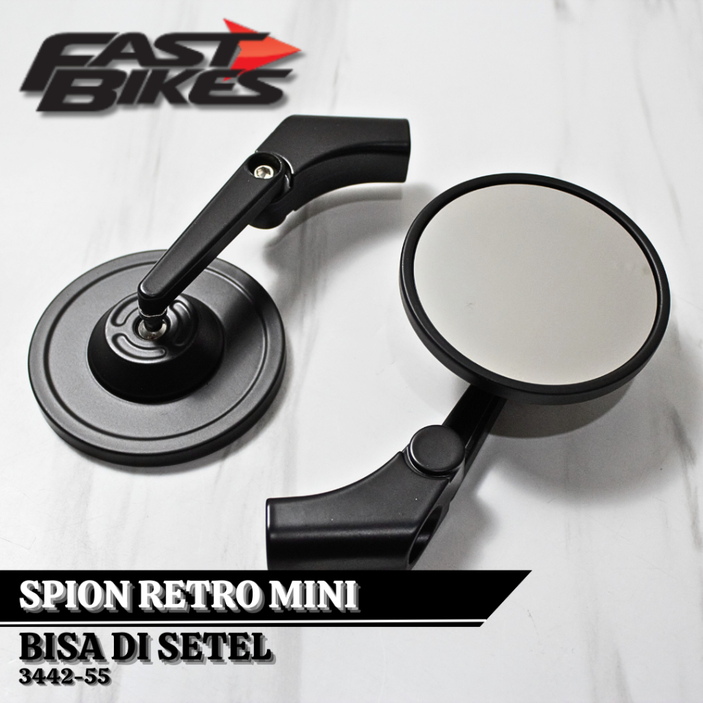 Jual Spion Retro Mini Fastbikes Kaca Spion Retro Putih Mini Bulat Spion ...