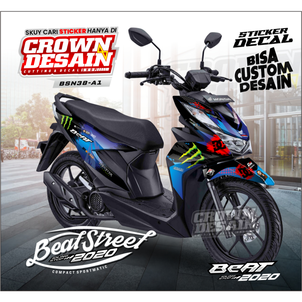 Jual Decal Beat Street New 2020-2023 Desain Racing - Stiker Decal ...