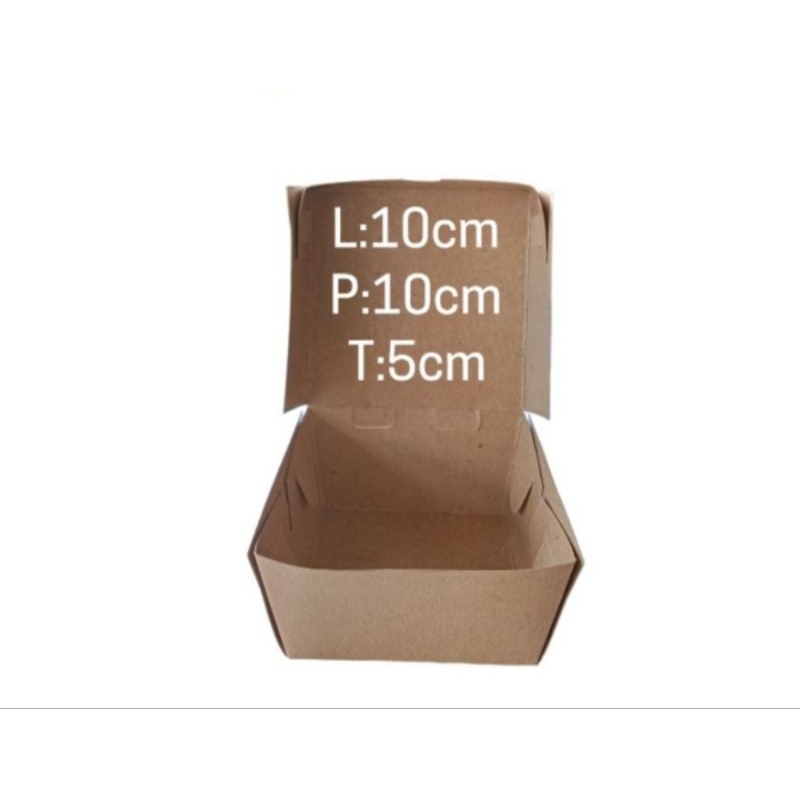 Jual (50pcs)UKURAN (XS) 10X10X5 CM,BOX BURGER/SNACK BOX/BOX DIMSUM/BOX ...