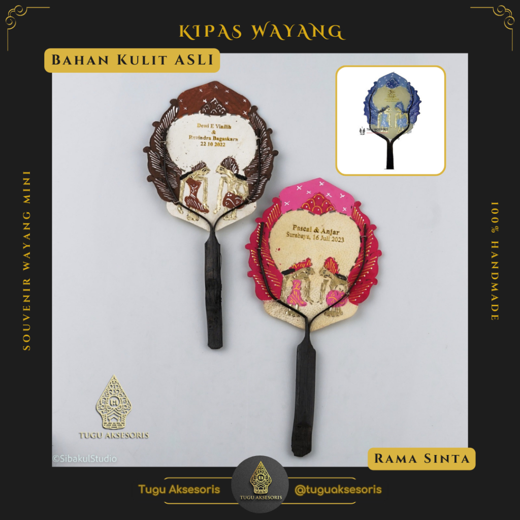 Jual [Minimal 200pcs] Souvenir Pernikahan Kipas Wayang Kulit CUSTOM ...