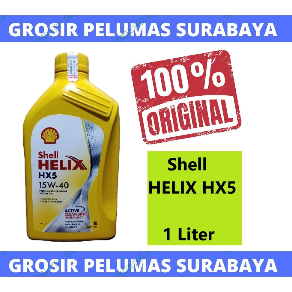 Jual Oli Mesin bensin Original Barcode scan Shell helix hx5 15w-40 15w ...
