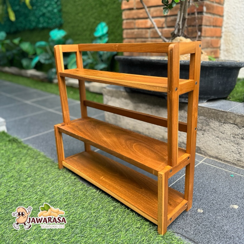 Jual RAK BUMBU DAPUR 3SUSUN KAYU JATI JAWA [FULL PERNISH KAYU] | Shopee ...