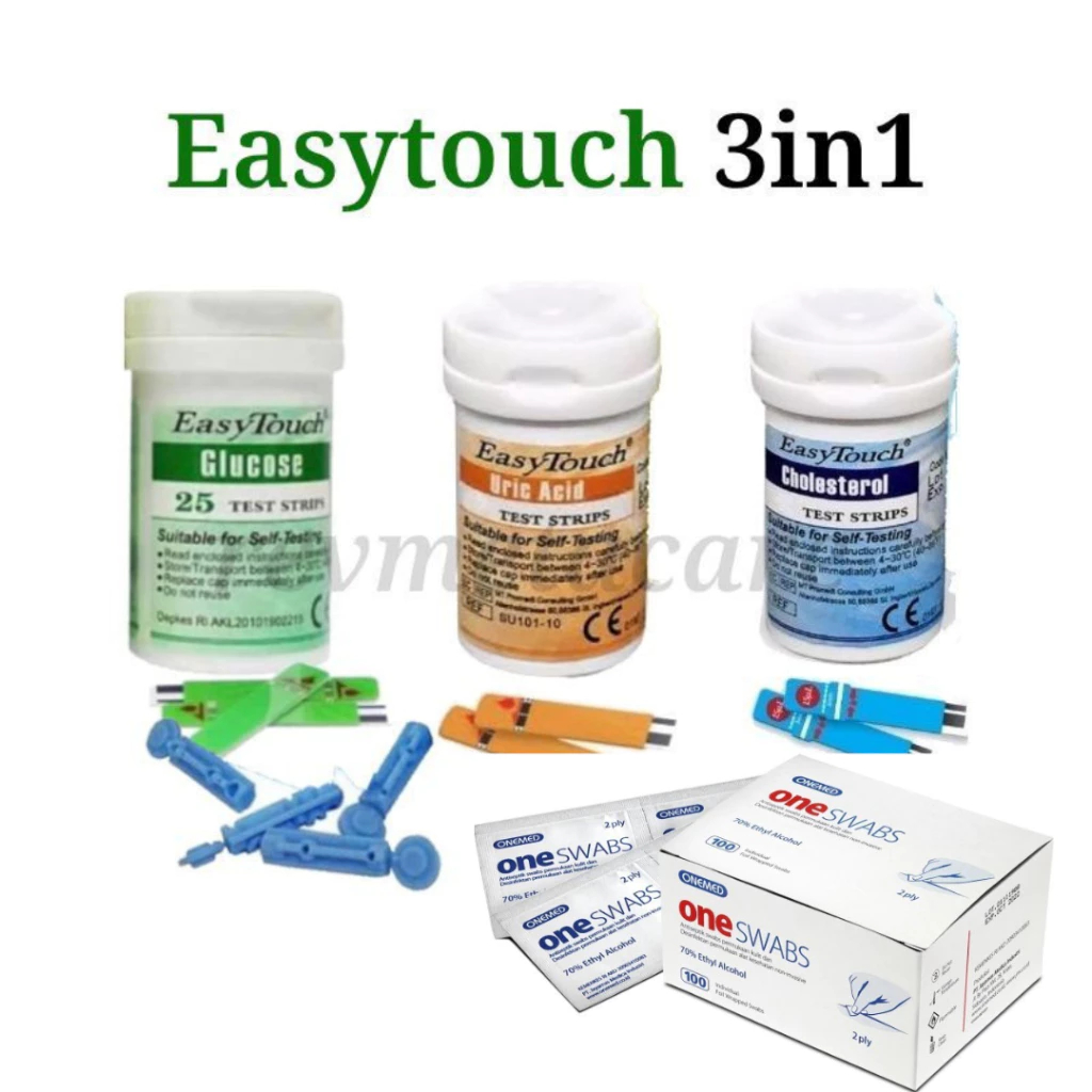 Jual EASY TOUCH Paket Strip Isi Ulang Gula Datah, Kolestrol, dan Asam ...