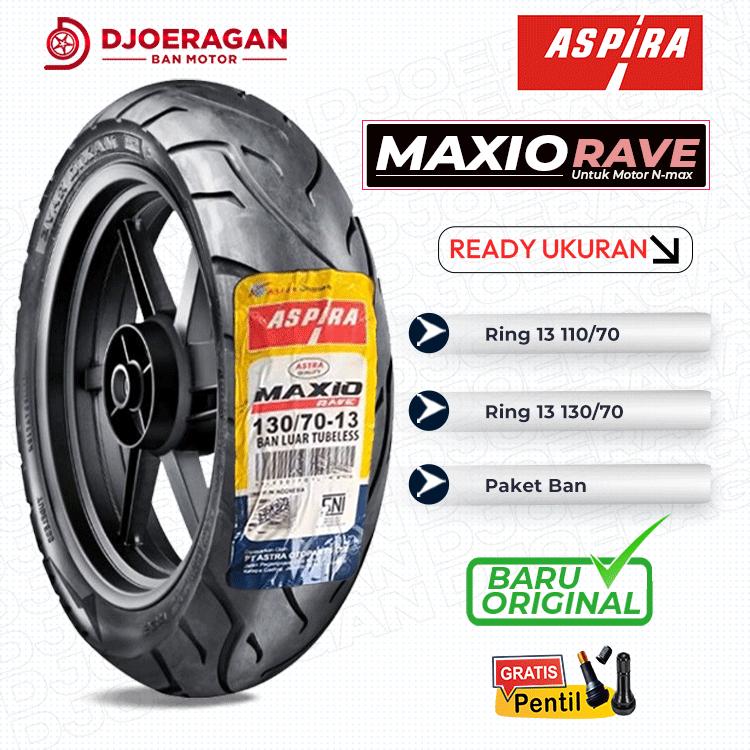 Jual Paket Ban Nmax Ring 13 ASPIRA RAVE MAXIO Depan 110/70 Belakang 130 ...
