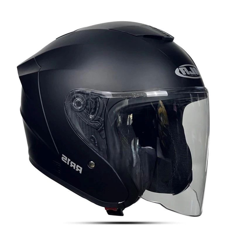 Jual HELM HALF FACE NFJ RR15 WARNA HITAM DOF SOLID VISOR SMOKE/BENING ...