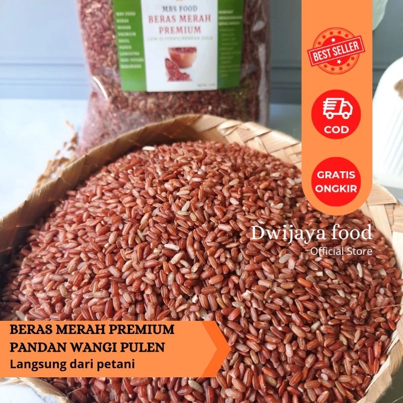 Jual BERAS MERAH PULEN PANDAN WANGI ASLI 1KG PREMIUM QUALITY UNTUK DIET ...