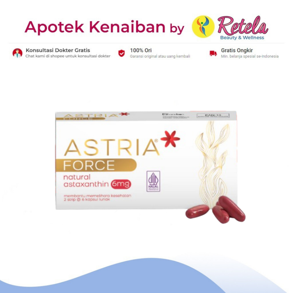 Jual ASTRIA FORCE ASTAXANTHIN 6MG BOX 12 KAPSUL | Shopee Indonesia