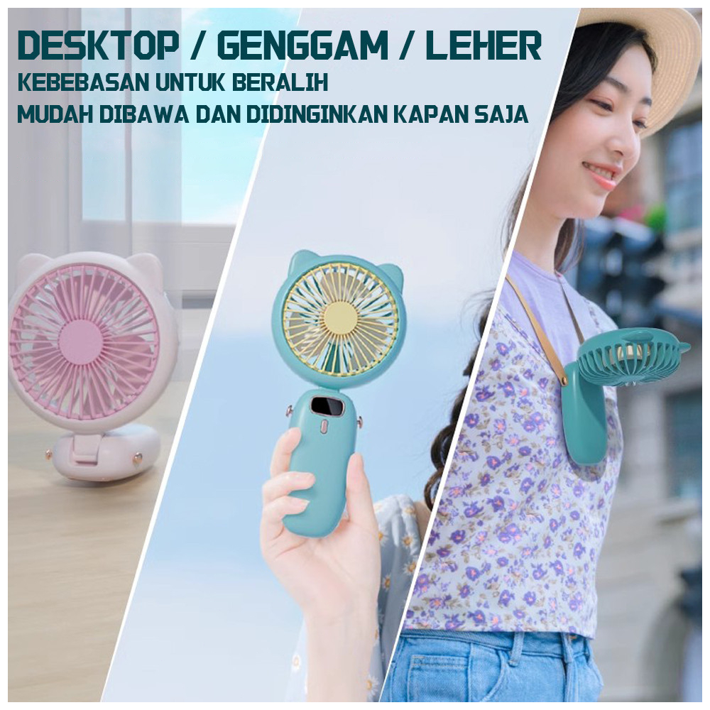 Jual Sederhana Kipas Angin Portable Mini USB 2000 mAh 5-Speed Wind ...