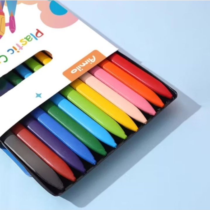 Jual Aimilo Crayon Set Krayon Plastik 12 Warna Crayon Anti Air Dan Anti ...