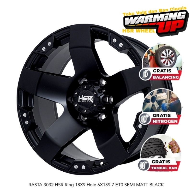 Jual Velg Racing Fortuner Pajero Ring 18 HSR RASTA Lebar 9 6x139,7 MATTE BLACK | Shopee Indonesia