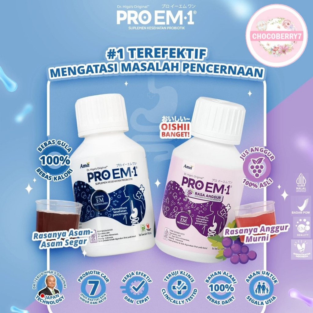Jual Probiotik PROEM1 Rasa Anggur dan Original Anak Dewasa 90ml ...