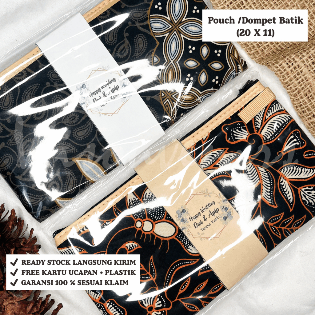 Jual PAKET HEMAT 100 BIJI SOUVENIR PERNIKAHAN POUCH BATIK KHAS JOGJA 20 x 11 CM PART 9 SOUVENIR ...
