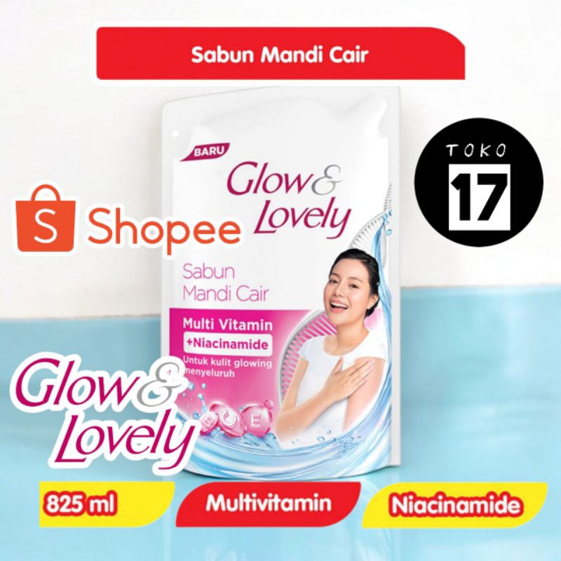 Jual Glow & Lovely Sabun Mandi Cair Multivitamin + Niacinamide Refill ...