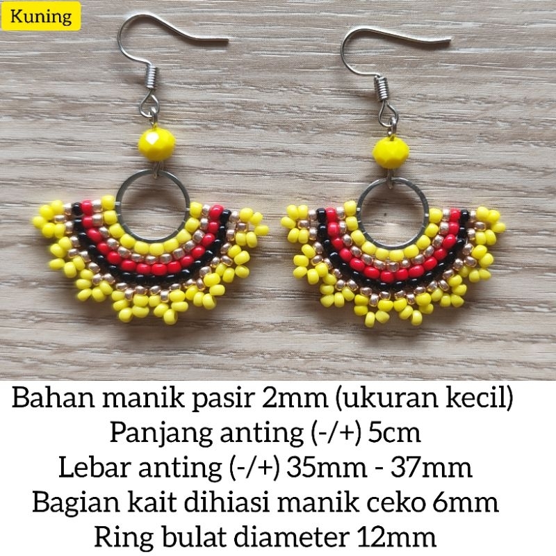 Jual model 2 - anting manik dayak model kipas / anting dayak / anting ...