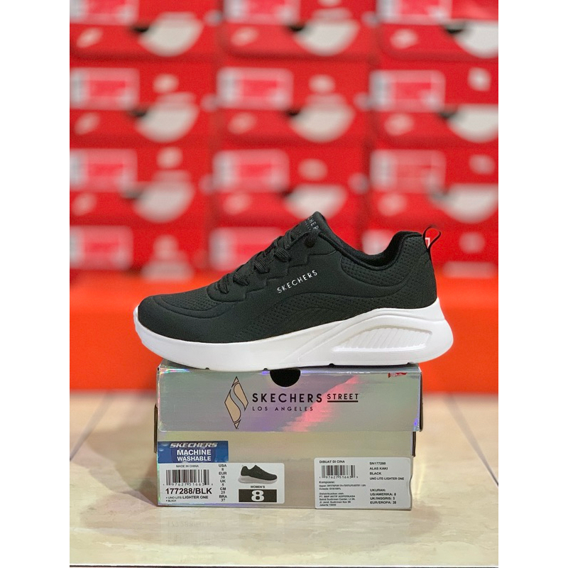 Jual SKECHERS UNO LITE LIGHTER ONE 177288/BKW BLACK ORIGINAL 100% RESMI ...