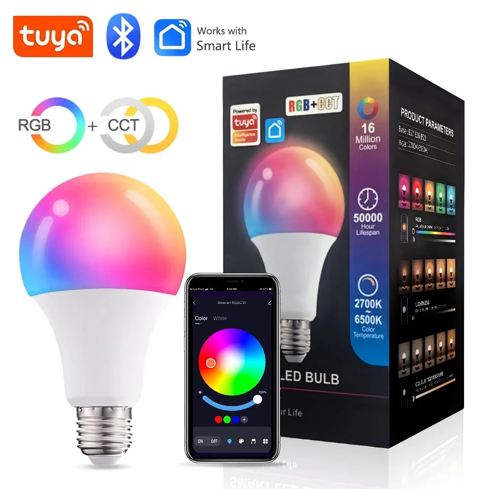 Jual TaffLED Bohlam 10W RGB Smart Bulb Bluetooth Control E27 800 Lumens ...