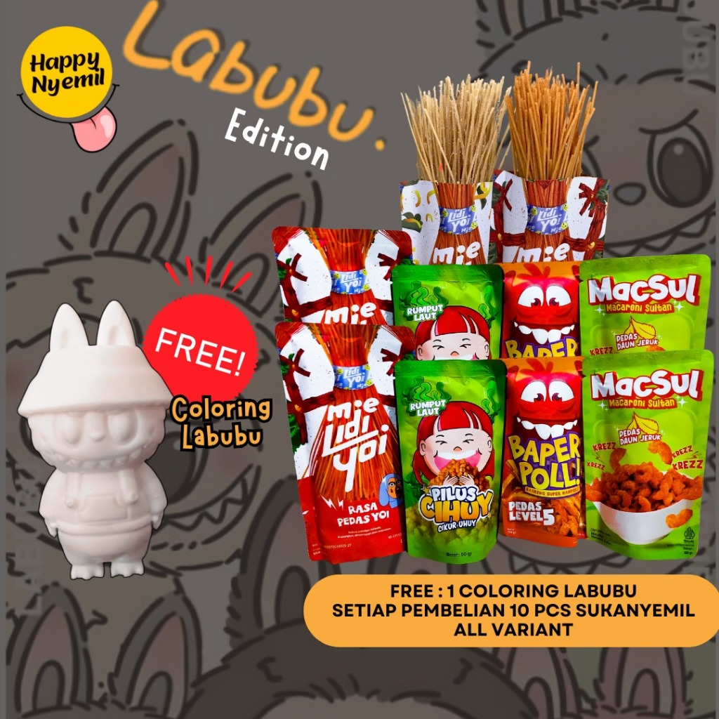 Jual SUKA NYEMIL - Labubu Edition - Paket Snack 10 pcs Bebas Pilih FREE ...