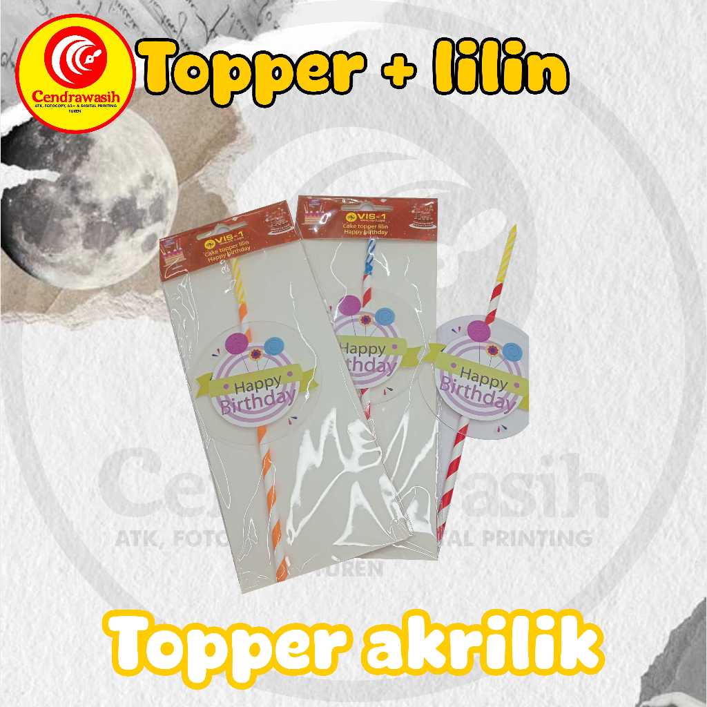 Jual CAKE TOPPER+LILIN ULANG TAHUN/TOPPER LILIN/TOPPER HBD/LILIN HBD ...
