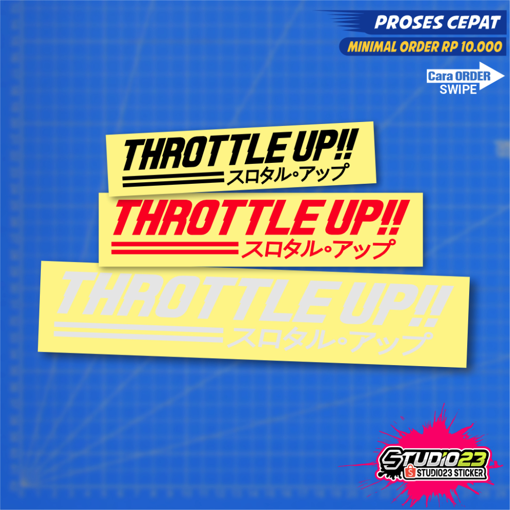 Jual Sticker Throttle Up!! japan, Cutting Stiker Throttle Up!! japan ...