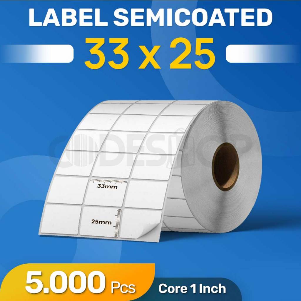 Jual Kertas Label Barcode Printer SATO 33 X 25 3 Semicoated Isi 5000 ...