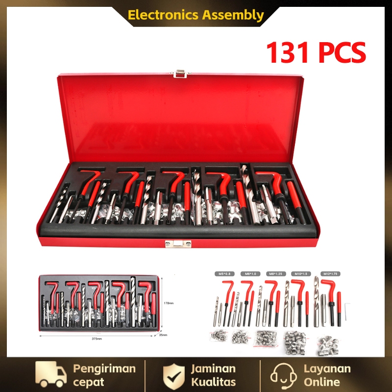 Jual 131PCS recoil tap Baja Karbon Recoil Thread Repair Kit / Alat ...