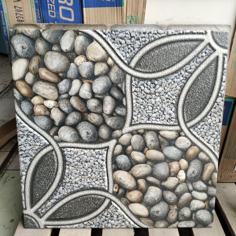 Jual KERAMIK KASAR 50x50 MOTIF BATU ALAM - TERAS TAMAN CARPORT GARASI ...
