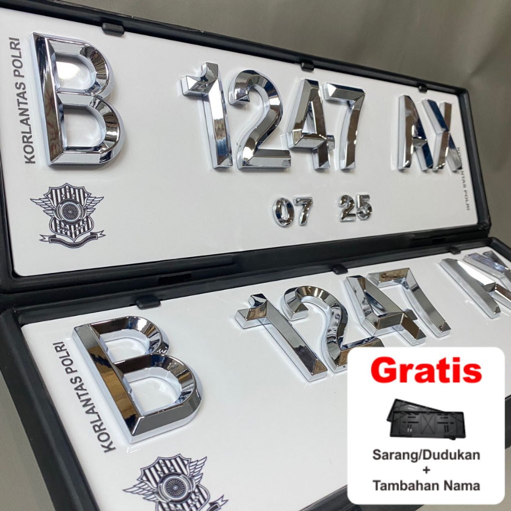 Jual PLAT MOBIL TIMBUL - Piramid Chrome - Ukuran Universal FREE COVER ...