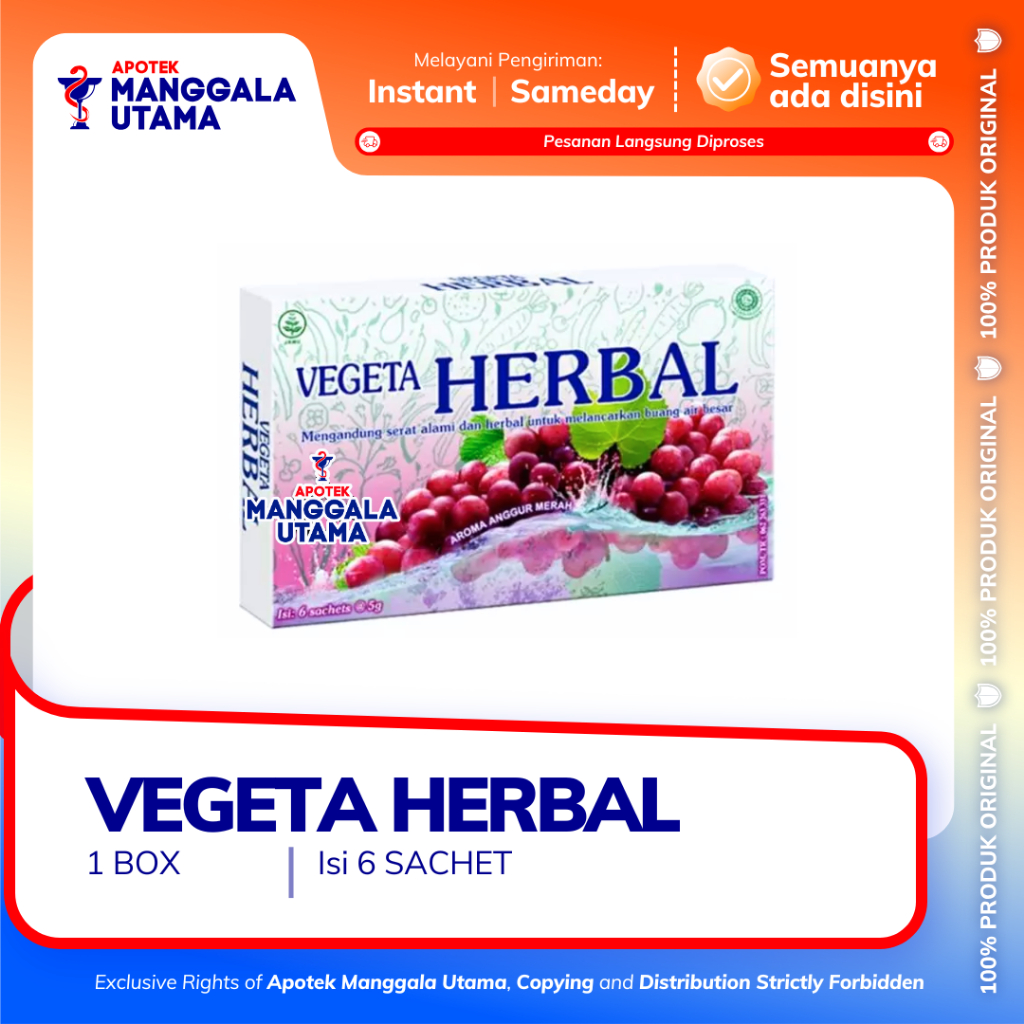 Jual VEGETA HERBAL 1 BOX @ 6 SACHET | Shopee Indonesia