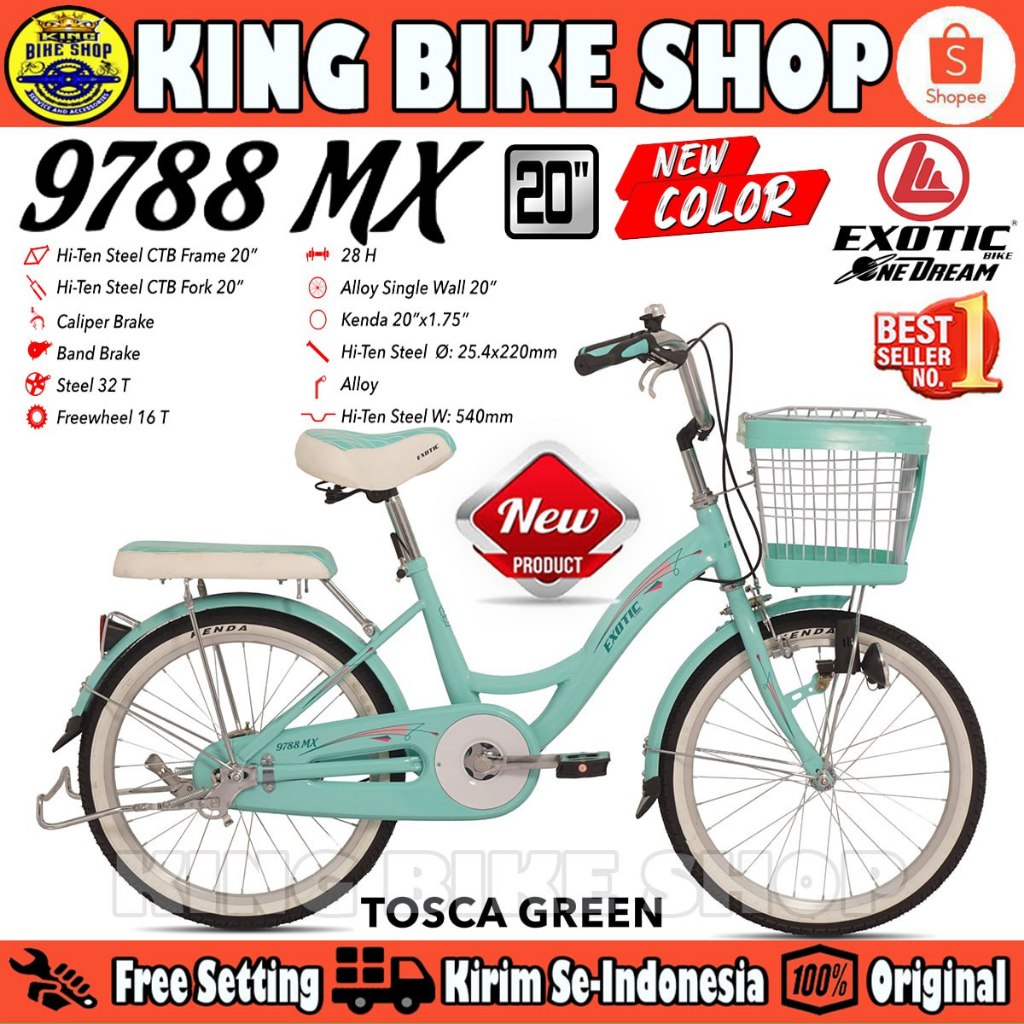 Jual Sepeda Mini Keranjang Dewasa Perempuan EXOTIC ET 9788 MX 20, 24, 26 Inch | Shopee Indonesia
