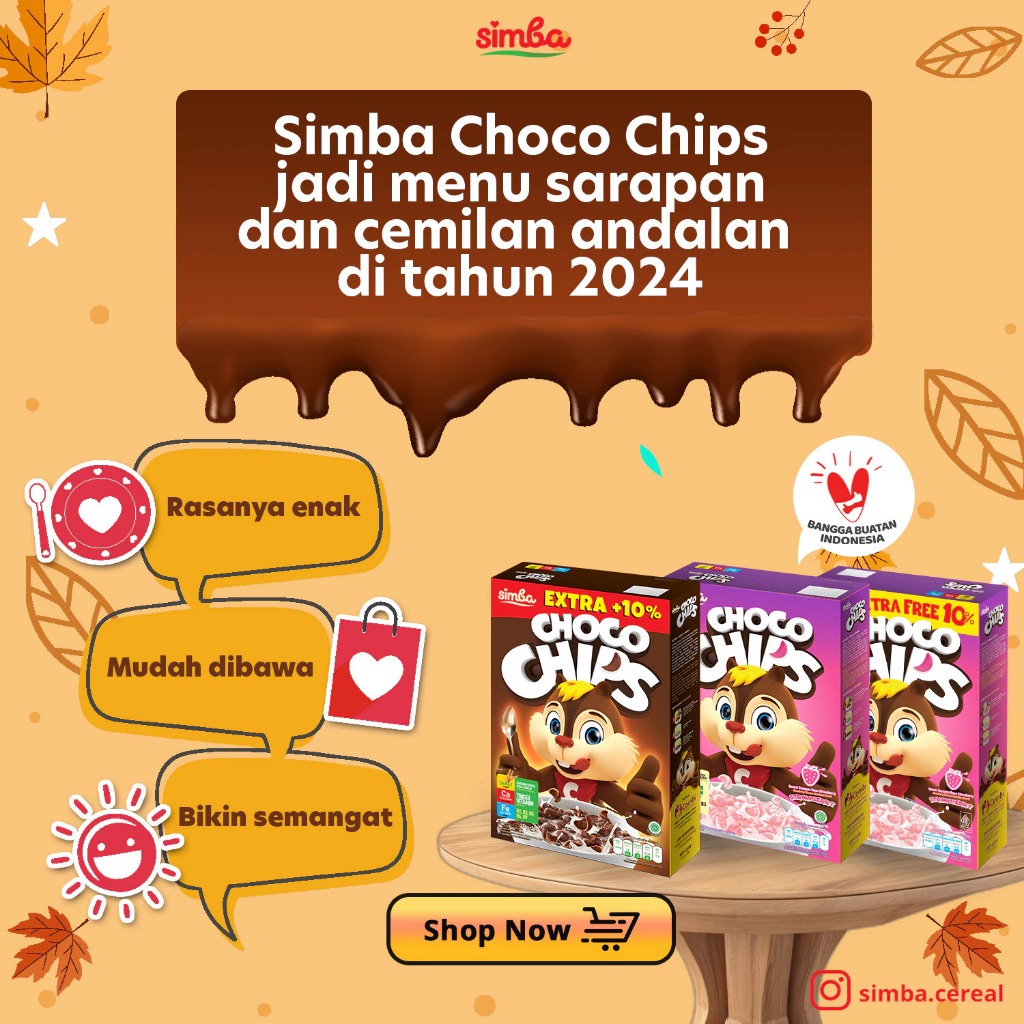 Jual Simba Choco chips curah sereal krunch coklat kemasan kotak 300gr ...