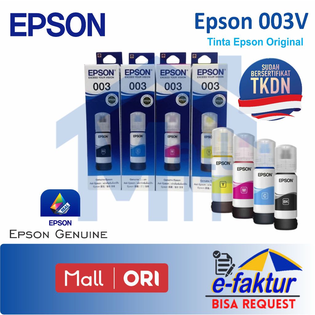 Jual MALLIT EPSON Tinta Epson 003 T003 T-003 untuk Printer L1110 L1210 ...