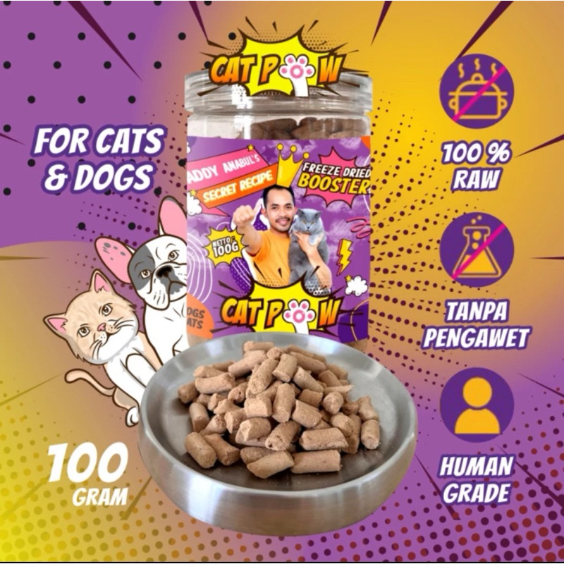 Jual CATPOW Freeze Dried Booster Treats Cemilan untuk Kucing dan Anjing ...