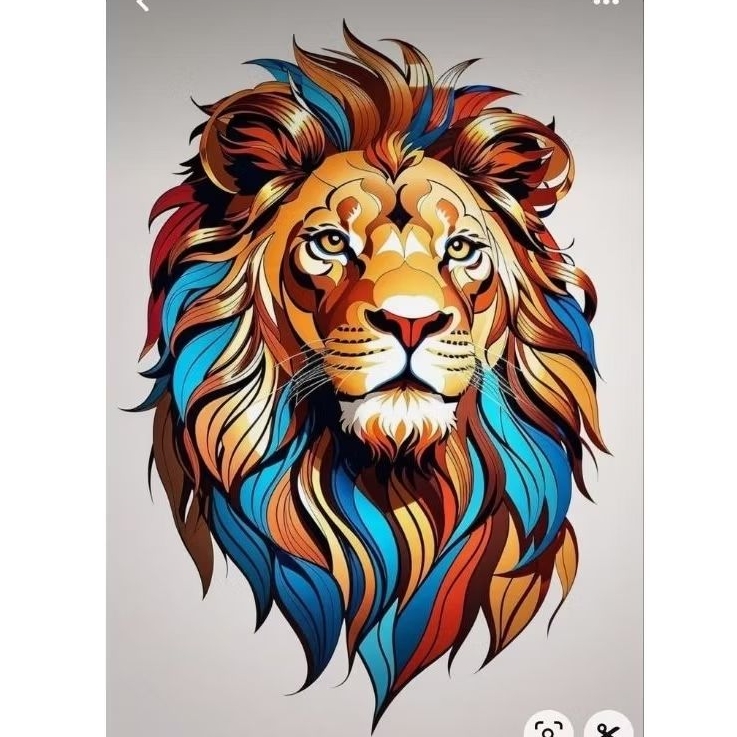 Jual gambar kepala singa warna size 15x20 cm print cut | Shopee Indonesia