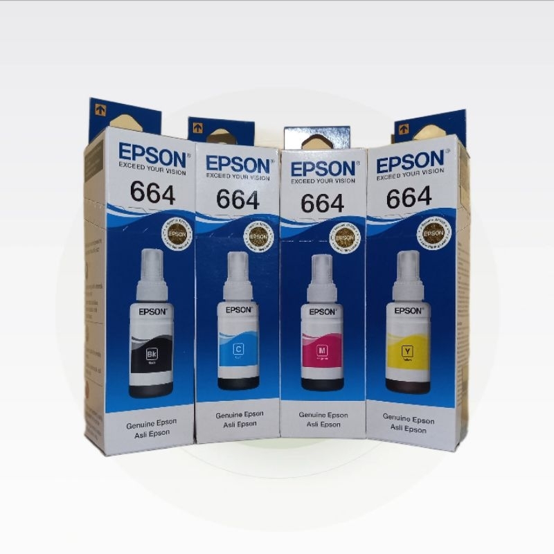 Jual Tinta Epson 664 Black + 664 Colour ( C M Y ) Original L100 / L110 / L120 / 1 Paket | Shopee ...